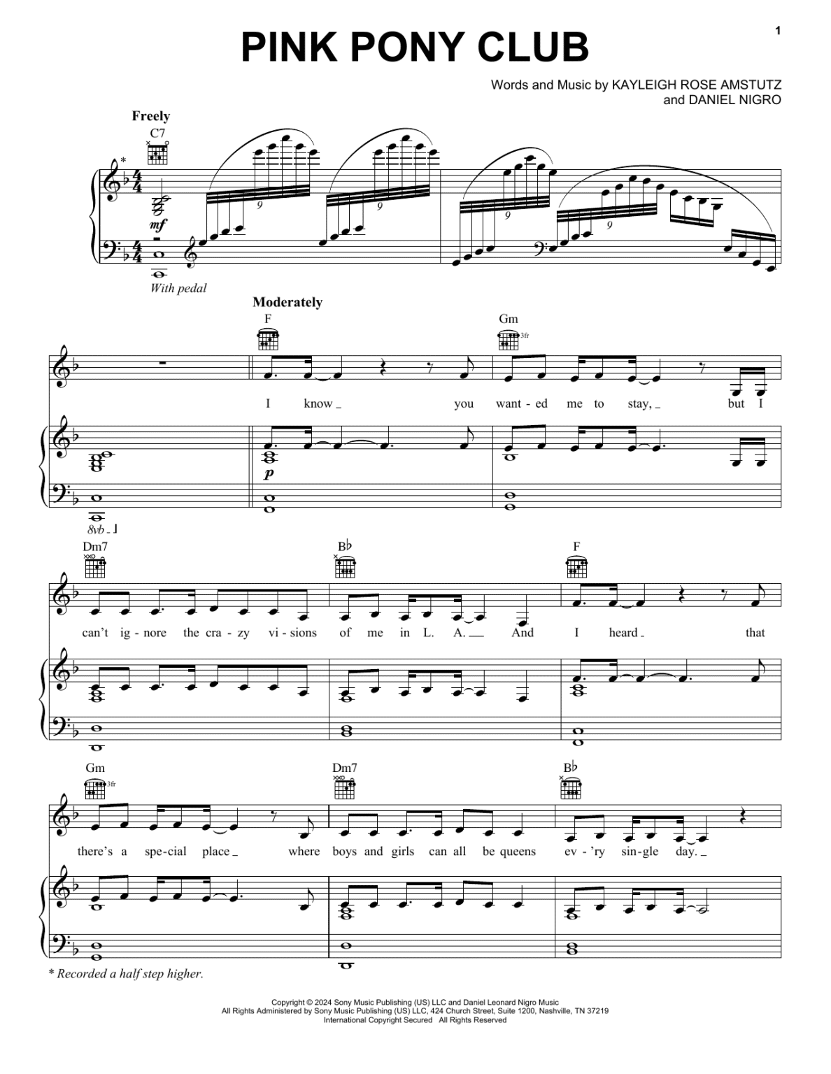Chappell Roan Pink Pony Club Sheet Music Piano Review: Download PDF and ...